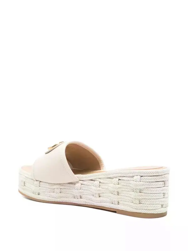 Valentino Garavani Logo-plaque Woven Platform Slides