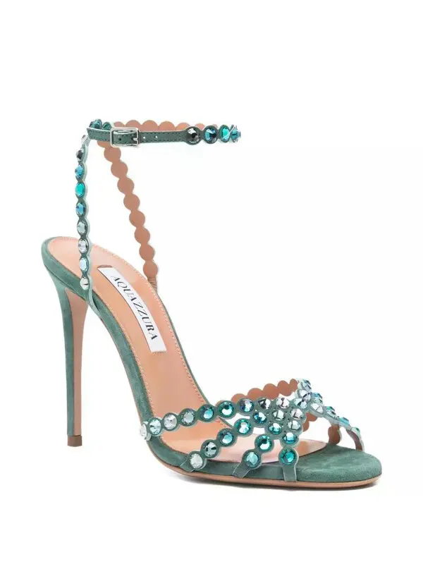 AQUAZZURA Tequila Crystal-embellished Sandals - Green