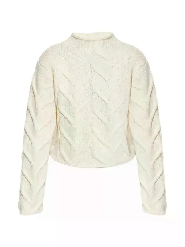 FRAME Cable-knit Roll-neck Sweater - Neutrals