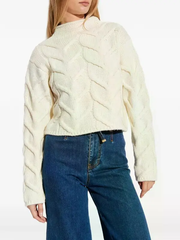 FRAME Cable-knit Roll-neck Sweater - Neutrals