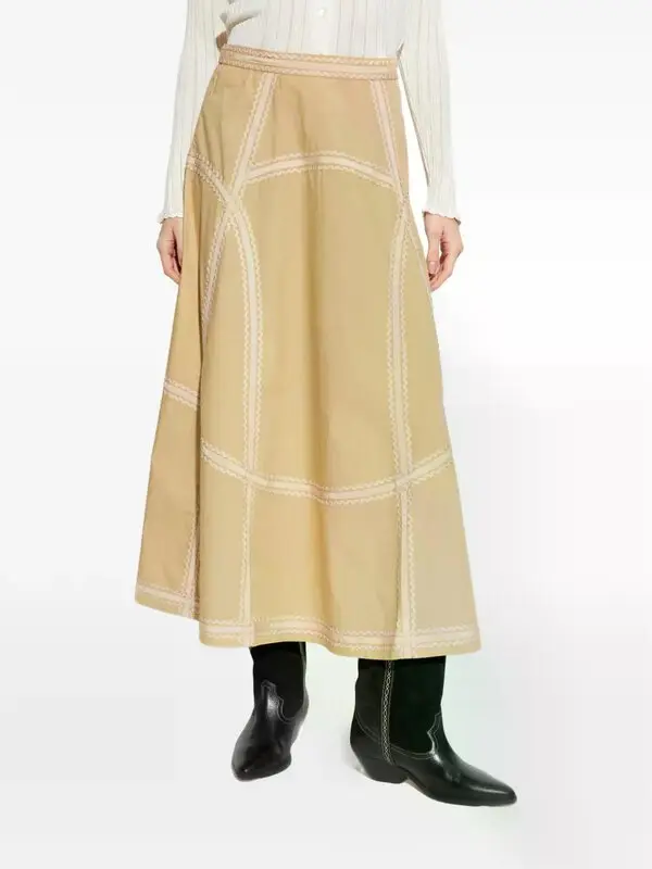 Ulla Johnson Norah Panelled Midi Skirt - Neutrals