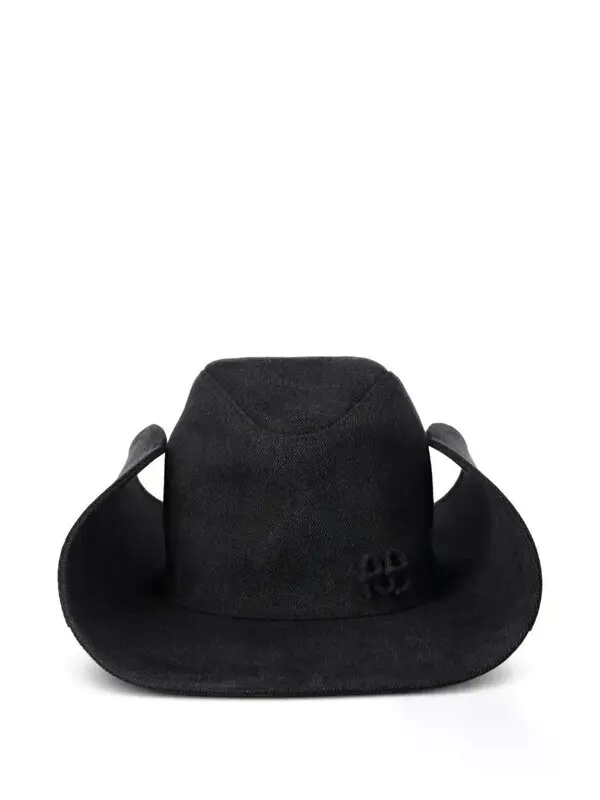 Ruslan Baginskiy Embroidered Cotton Cowboy Hat - Black