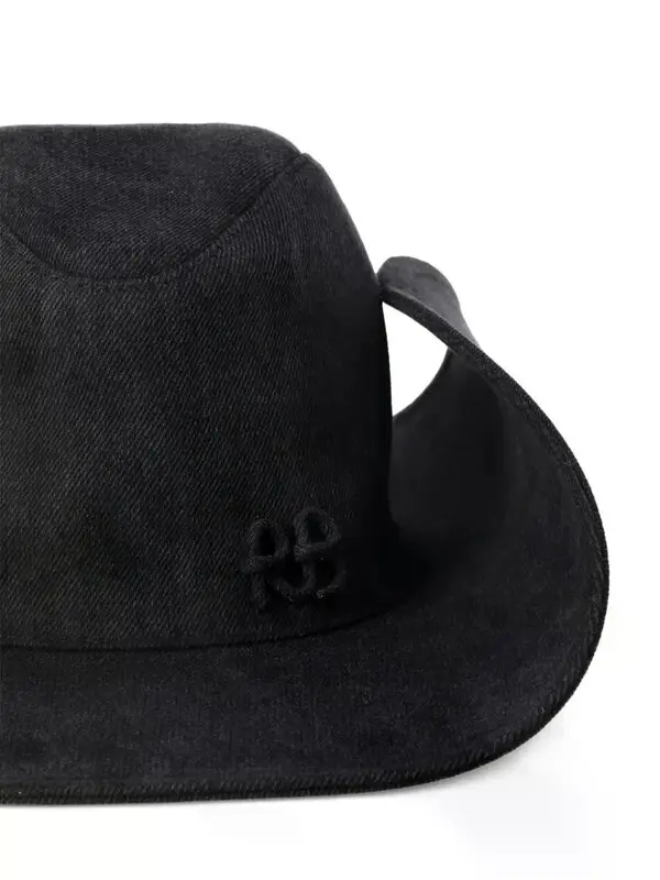 Ruslan Baginskiy Embroidered Cotton Cowboy Hat - Black