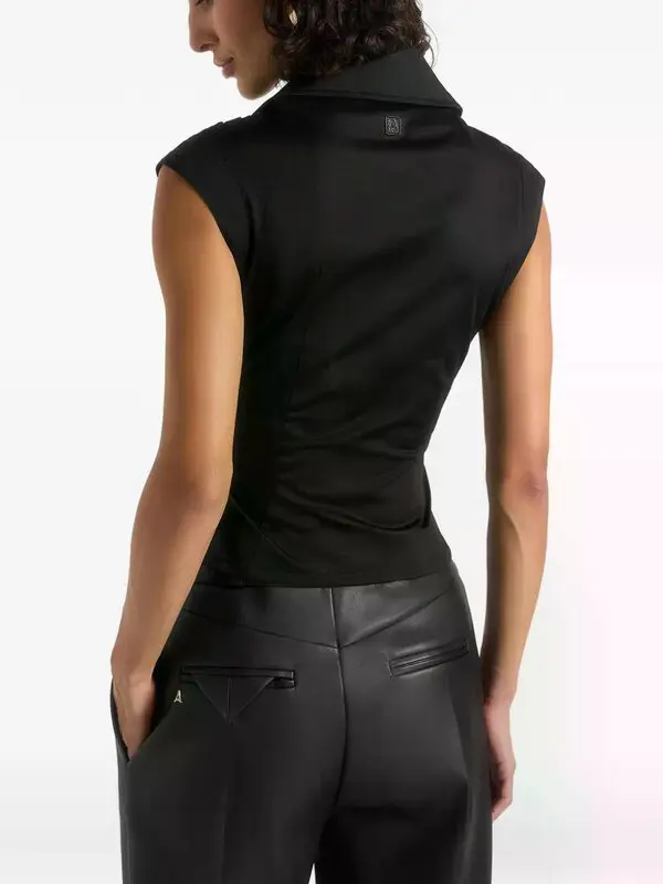Manière De Voir Maniere De Voir Yvette Twist Front Sleeveless Shirt - Black