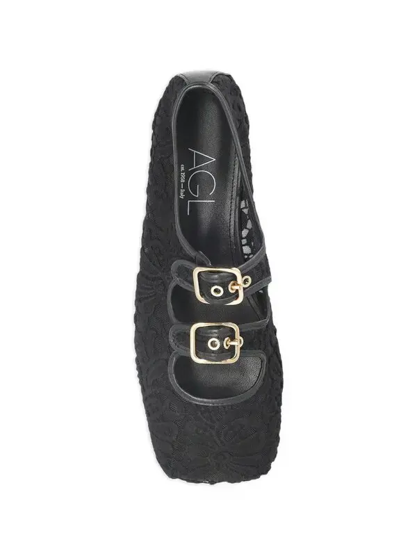 Agl Ceramic Romantic Lace Ballet Flats - Black