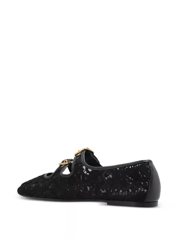 Agl Ceramic Romantic Lace Ballet Flats - Black