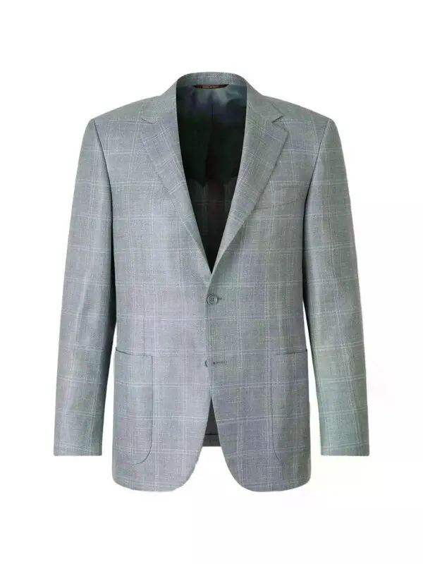 Canali Checked-pattern Blazer - Grey