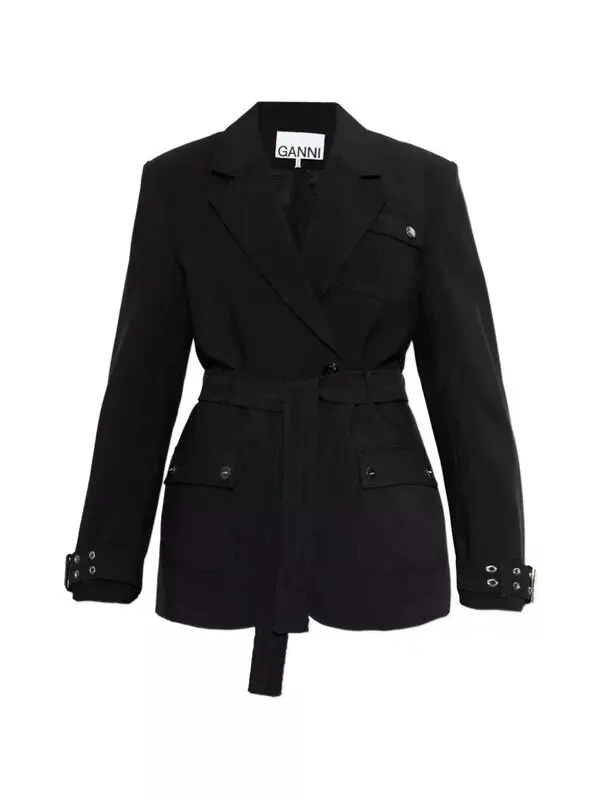 GANNI Notched-lapel Belted Jacket