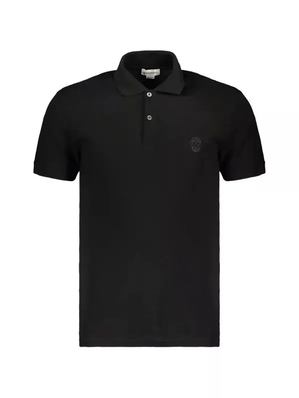 Alexander McQueen Ribbed Cotton Polo Shirt - Black