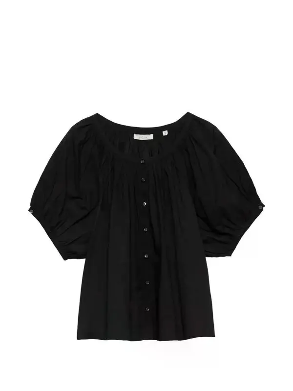 DÔEN June Puffed-sleeve Blouse - Black