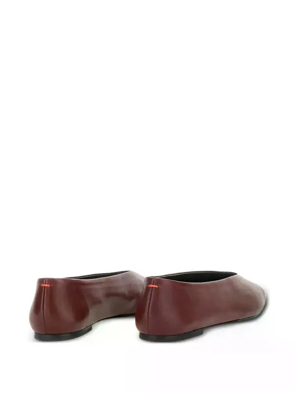 AeydĒ Squared-toe Ballerina Flats - Brown