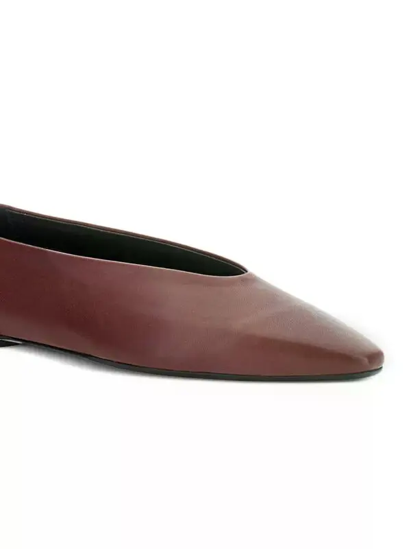 AeydĒ Squared-toe Ballerina Flats - Brown