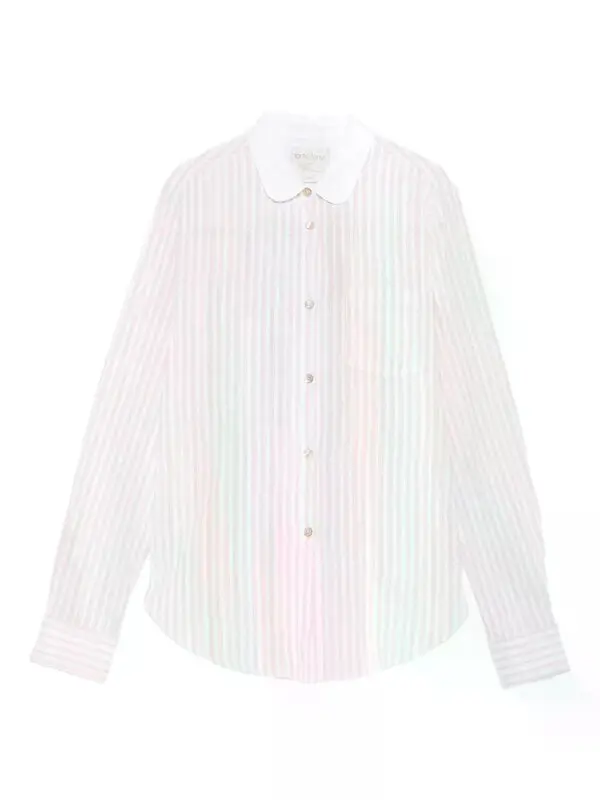 FORTE_FORTE Striped Collared Shirt