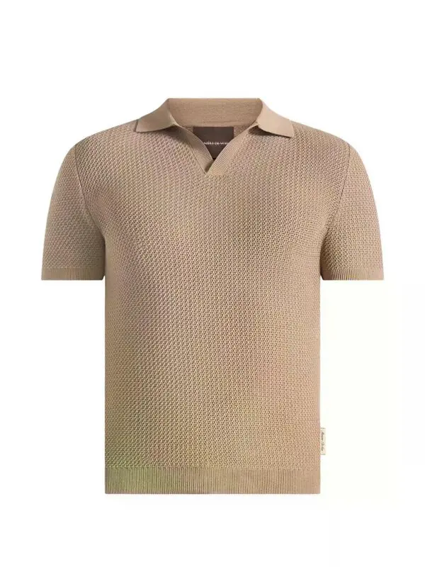 Manière De Voir Rowen Textured Knitted Polo Shirt - Neutrals
