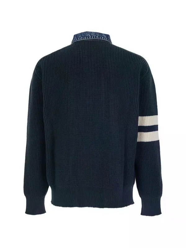 Dsquared2 Denim-collar Stripe Sweater
