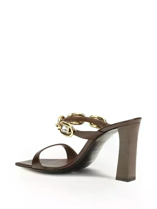 GIUSEPPE ZANOTTI Muse Chain-embellished Sandals - Brown