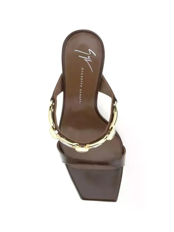 GIUSEPPE ZANOTTI Muse Chain-embellished Sandals - Brown