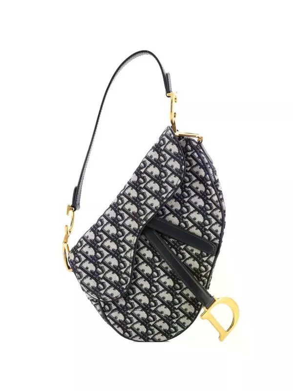 Dior Saddle Handbag Oblique Canvas Medium Shoulder Bag - Blue
