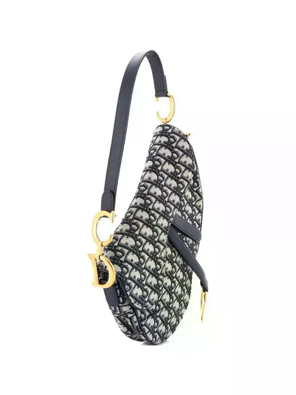 Dior Saddle Handbag Oblique Canvas Medium Shoulder Bag - Blue