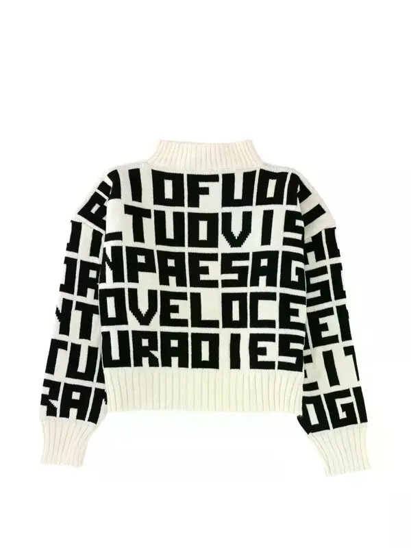 MSGM Cropped Long-sleeve Sweater - Neutrals