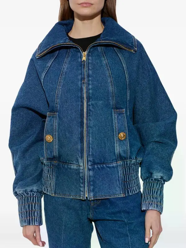Balmain Zip-up Denim Jacket - Blue