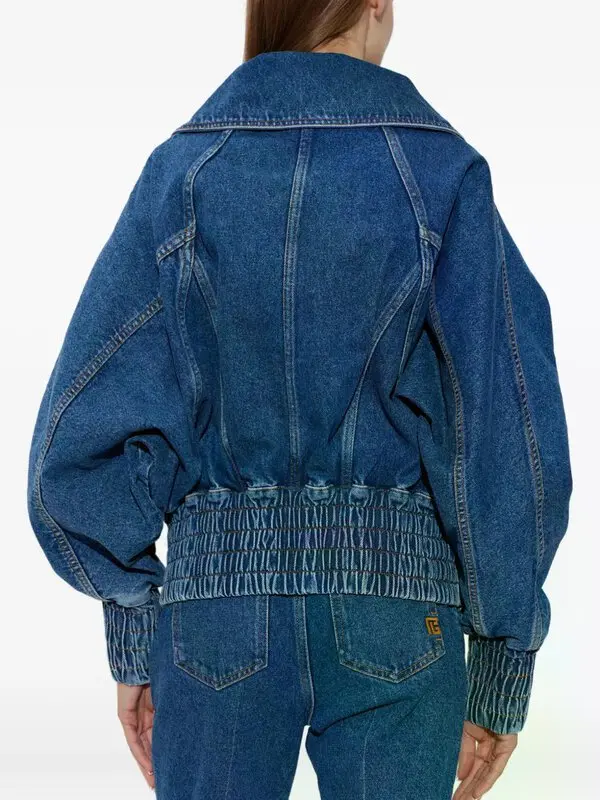 Balmain Zip-up Denim Jacket - Blue