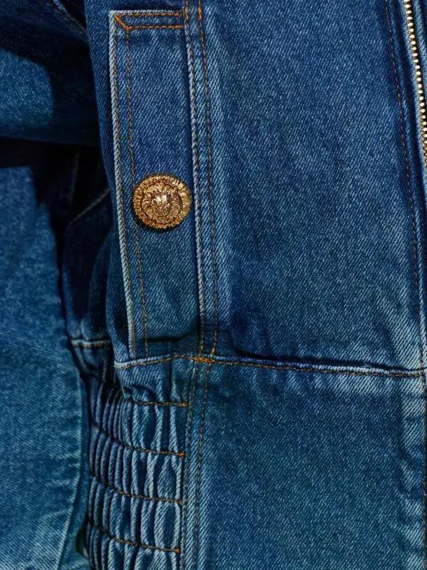 Balmain Zip-up Denim Jacket - Blue