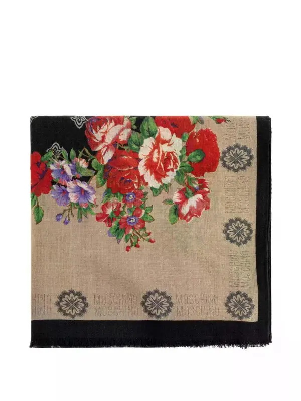 Moschino Floral-print Scarf - Neutrals