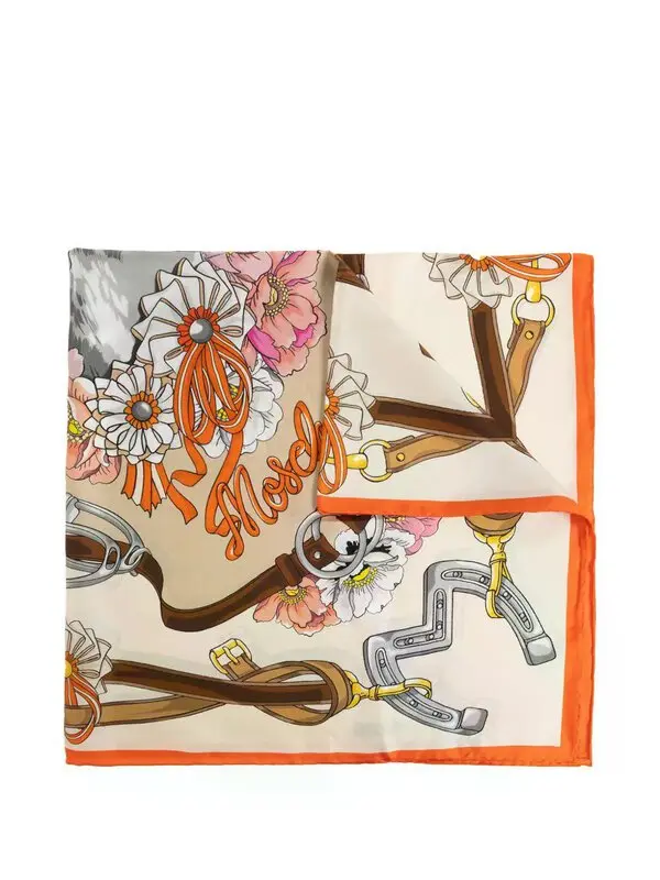 Moschino Logo-detail Scarf - Neutrals