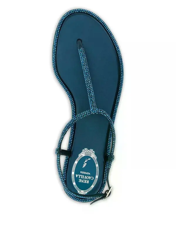 Rene Caovilla Rhinestone-embellished Diana Sandals - Blue