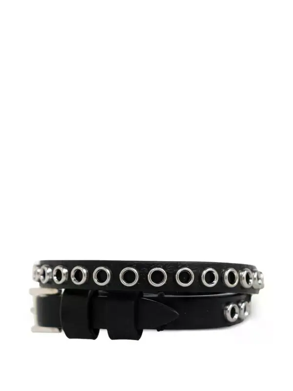 Alexander McQueen Skull-charm Leather Bracelet