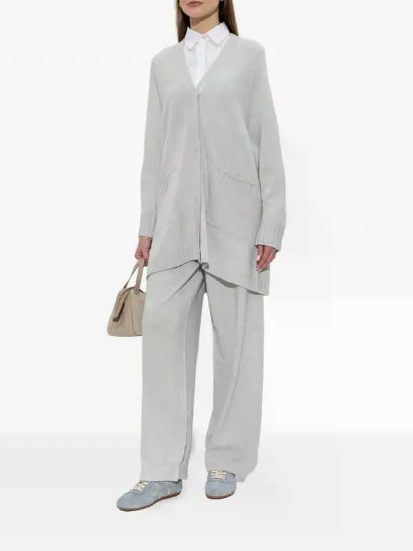 Fabiana Filippi Ribbed-waistband Wide-leg Trousers - Grey