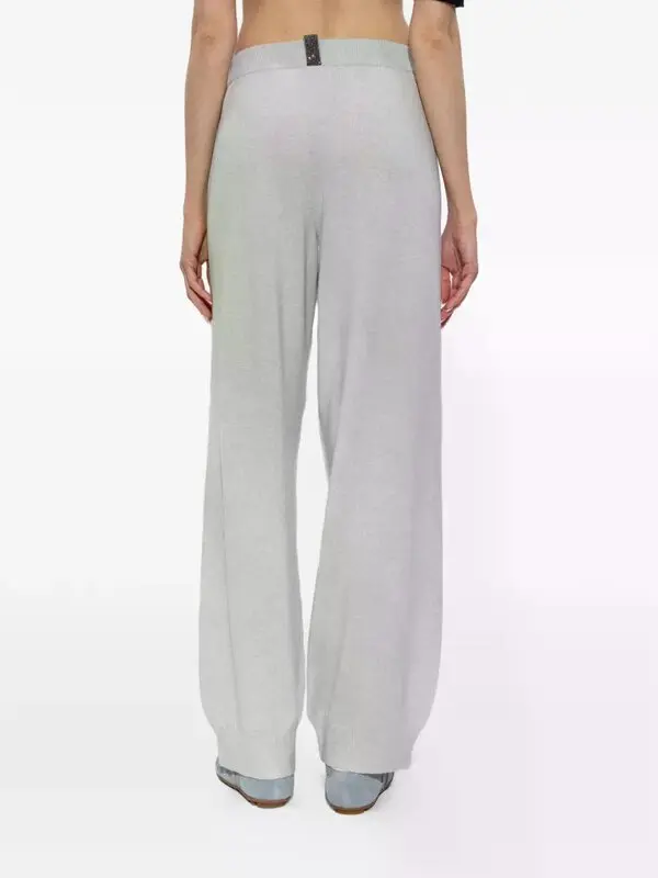 Fabiana Filippi Ribbed-waistband Wide-leg Trousers - Grey