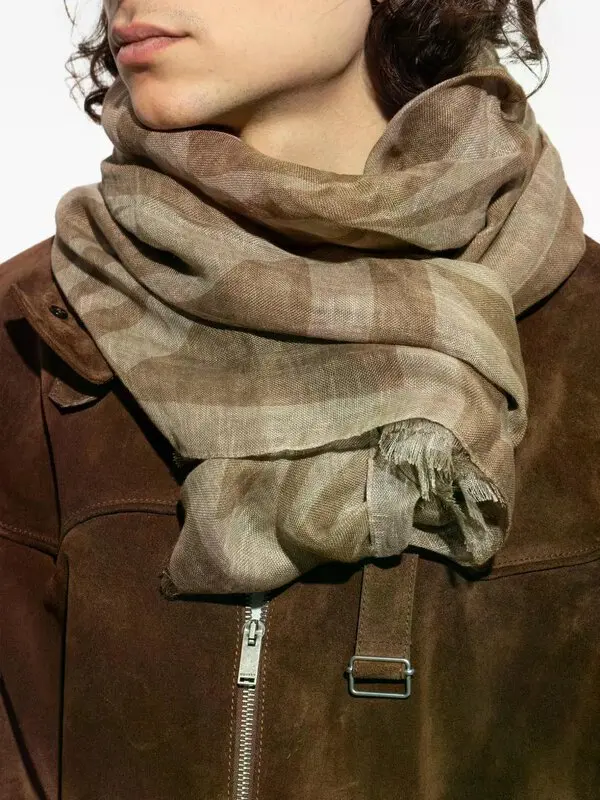 Moschino Logo-detail Scarf - Brown