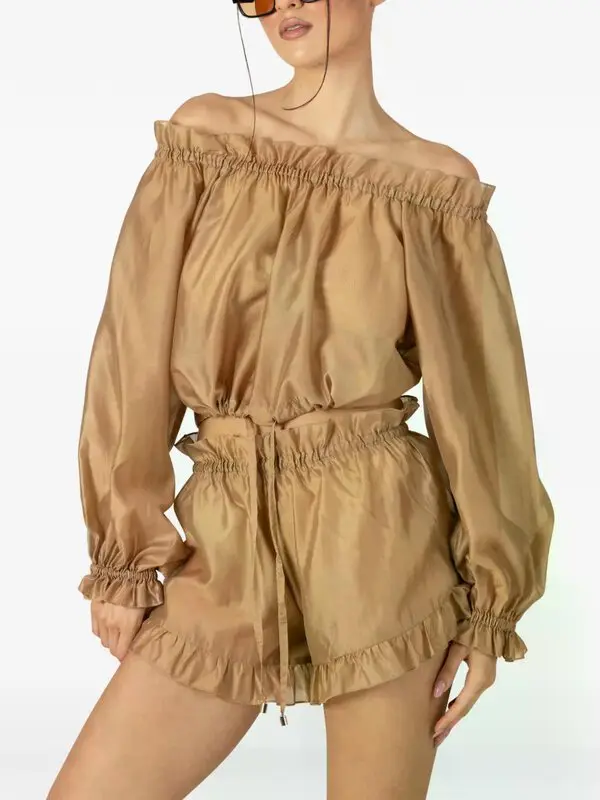 PARAMIDONNA Luna Ruffled Beach Ensemble - Neutrals