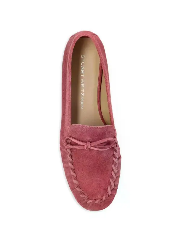 STUART WEITZMAN Britt Bow Braided Loafers - Pink