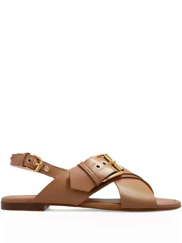 Agl Criss-cross Buckle Sandals - Neutrals