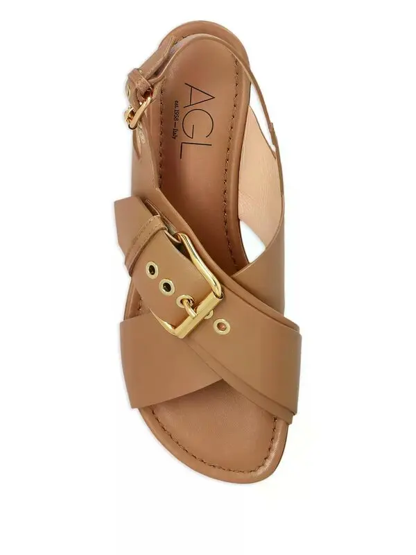 Agl Criss-cross Buckle Sandals - Neutrals