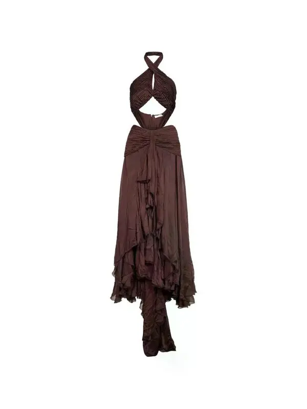 ALINA Pleated Asymmetric Dress
