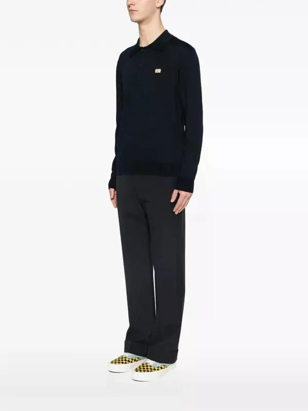 Valentino Garavani Logo-plaque Polo Shirt - Blue