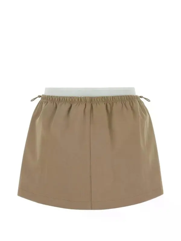 Alexander Wang Logo-waistband Mini Skirt - Neutrals