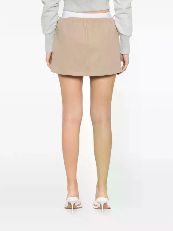 Alexander Wang Logo-waistband Mini Skirt - Neutrals