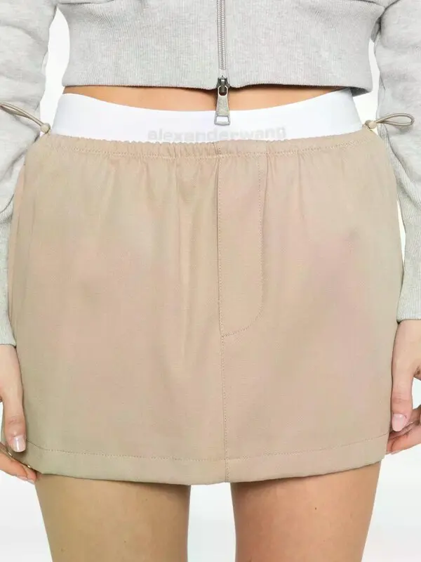 Alexander Wang Logo-waistband Mini Skirt - Neutrals