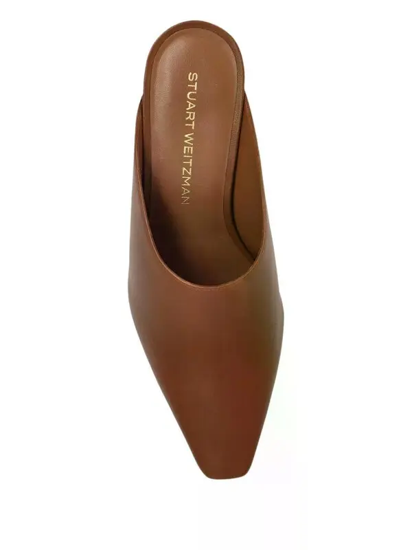 STUART WEITZMAN Stassi Pointed-toe Mules - Brown