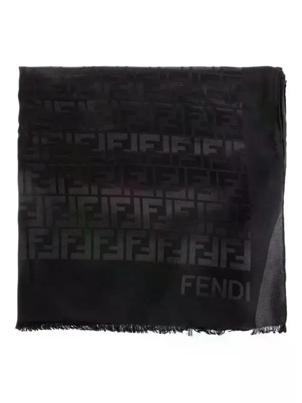 Fendi Logo-pattern Scarf - Black