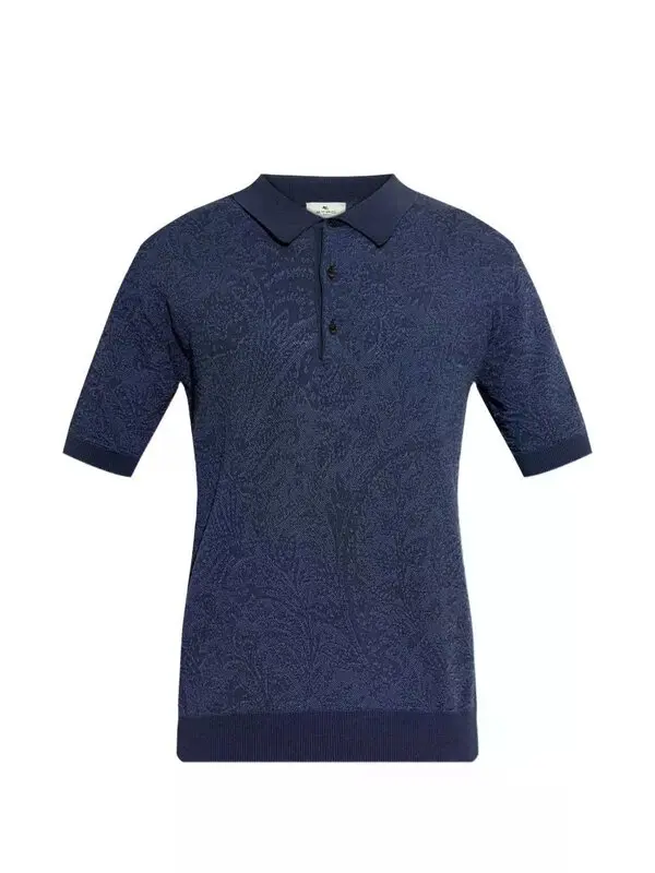 Etro Paisley Buttoned Polo Shirt - Blue