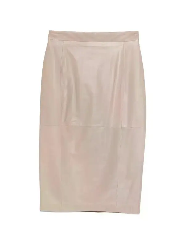 Max Mara Panelled Lamb Leather Pencil Skirt