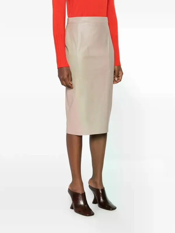 Max Mara Panelled Lamb Leather Pencil Skirt