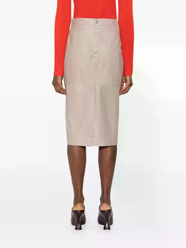 Max Mara Panelled Lamb Leather Pencil Skirt