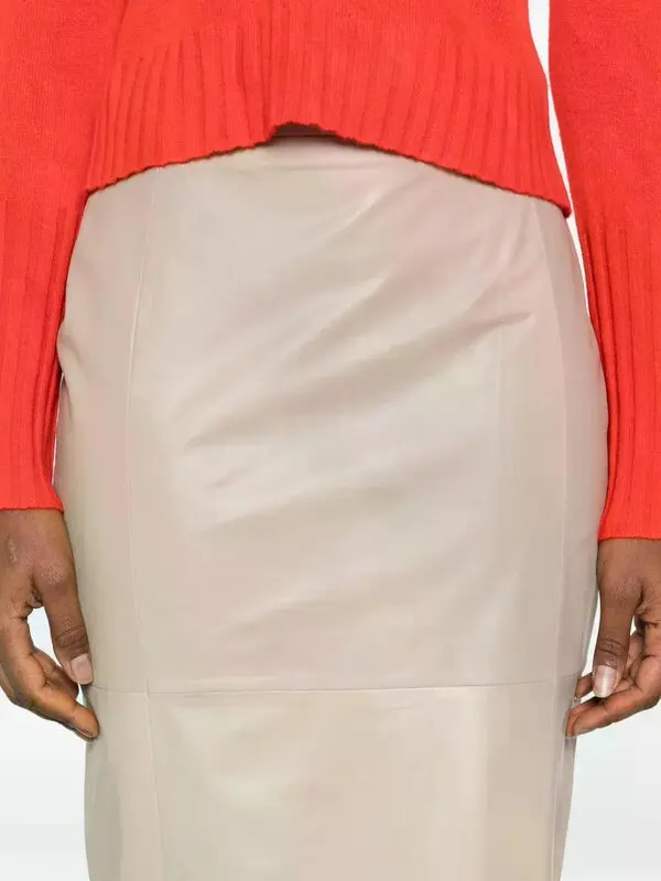 Max Mara Panelled Lamb Leather Pencil Skirt